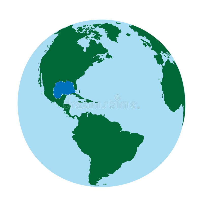 Gulf of Mexico Closeup Illustration on Planet Earth Map Stock Vector ...