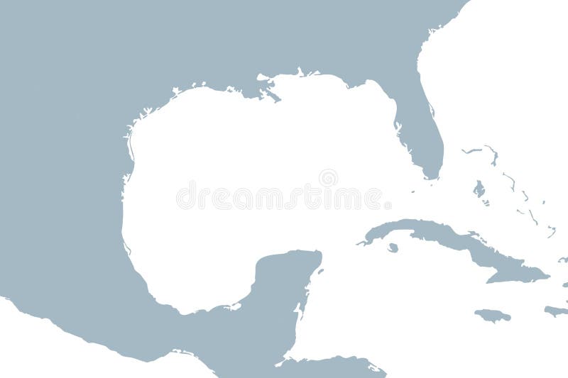 Gulf of Mexico Closeup Illustration on the World Map Stock Vector ...