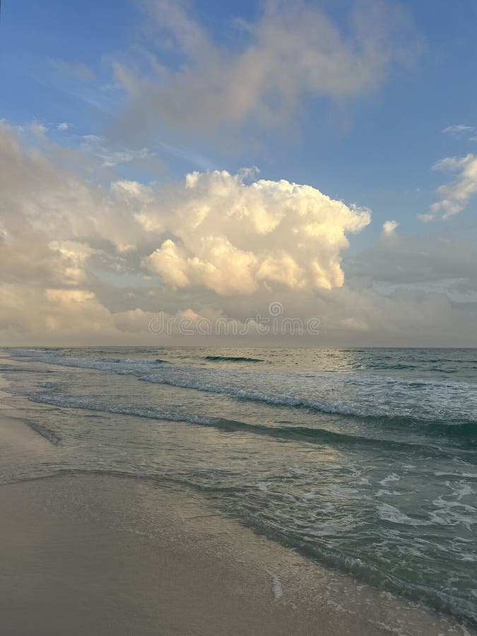 Gulf of Mexico Florida with Evening Clouds Stock Photo - Image of white ...