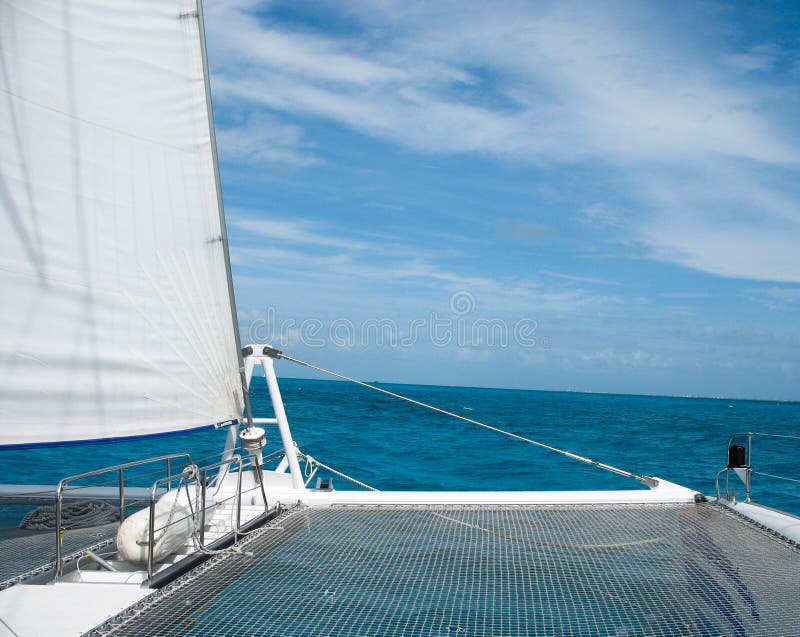 Gulf of Mexico from the Front of a Catamaran Stock Image - Image of ...