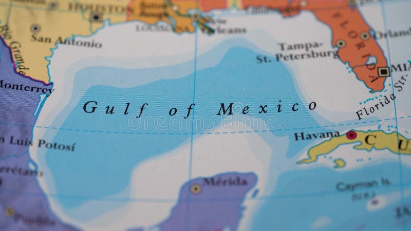 Gulf of Mexico Highlighted on a World Map 4K Stock Footage - Video of ...
