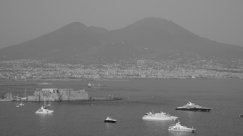 Gulf of Naples at sunset stock footage. Video of coast - 253567290