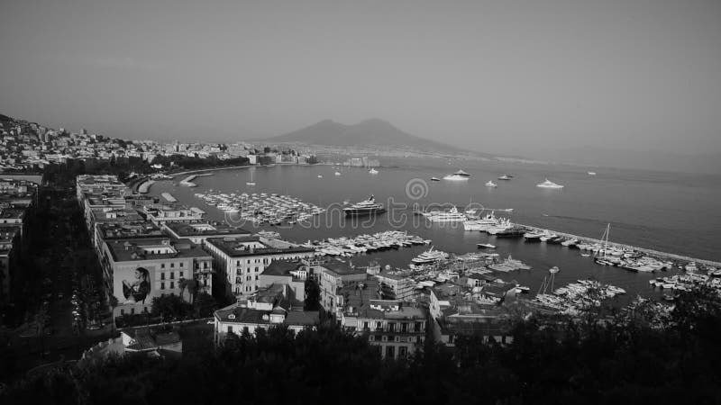 Gulf of Naples at sunset stock footage. Video of historic - 253567374