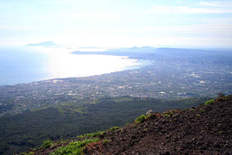 Gulf of Naples from Vesuvius Volcano Italy Stock Photo - Image of mount ...