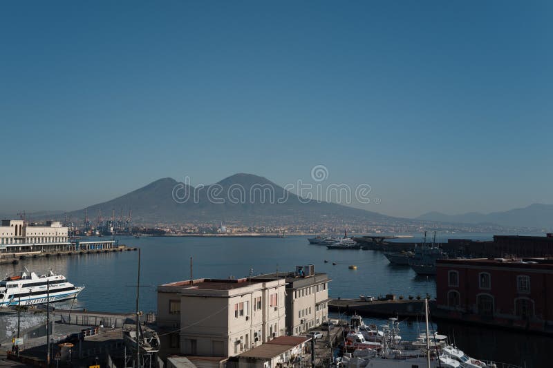 Gulf of Naples in winter editorial stock image. Image of antique ...