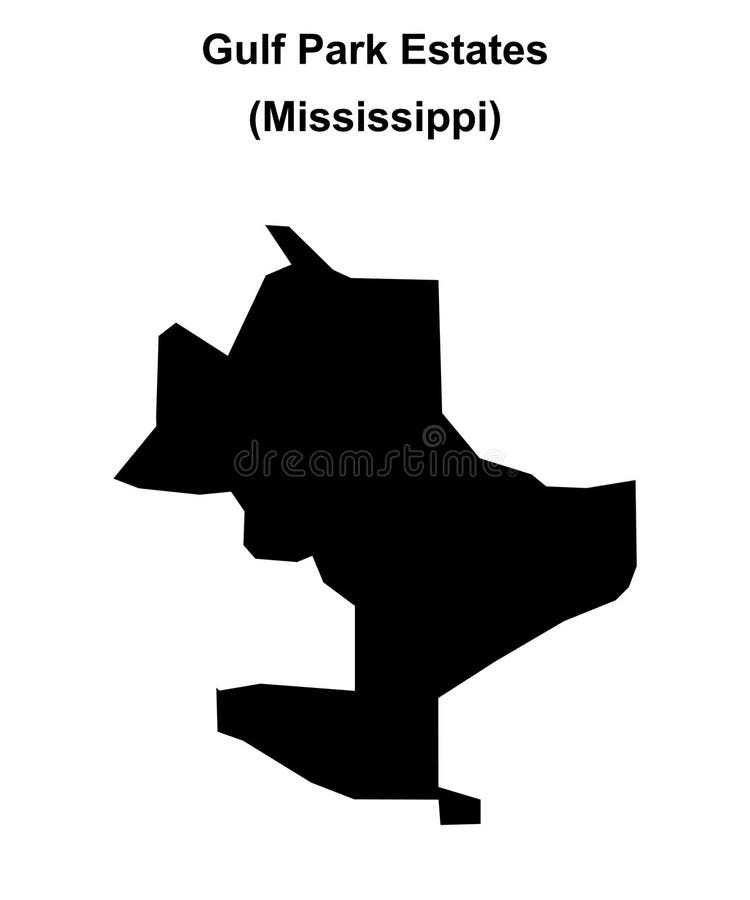 Gulf Park Estates Outline Map Stock Vector - Illustration of area, park ...