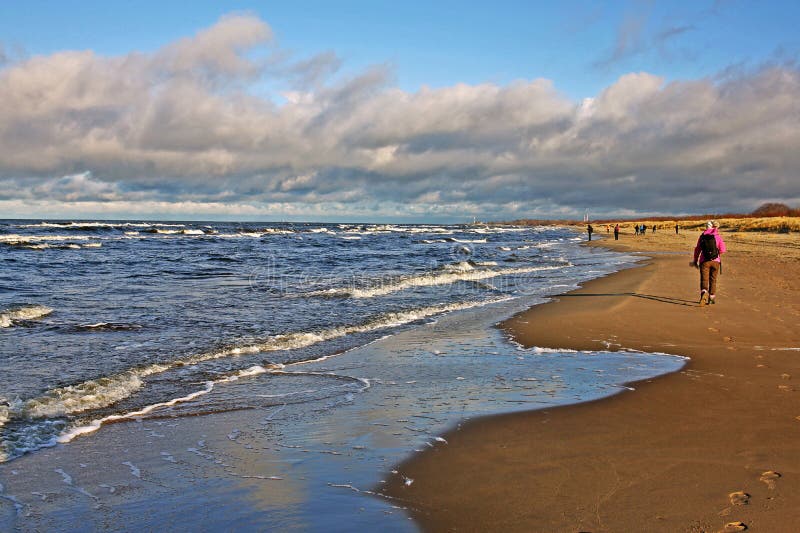 Gulf of Riga. Bay of the Baltic Sea Stock Photo - Image of december ...
