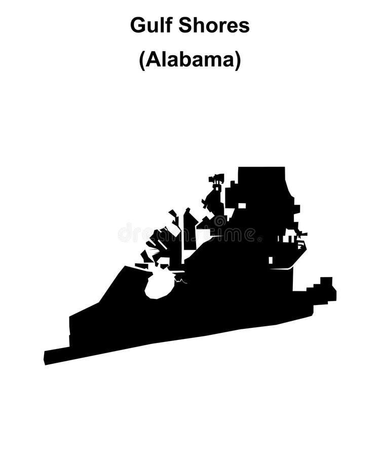Gulf Shores outline map stock vector. Illustration of city - 357147834