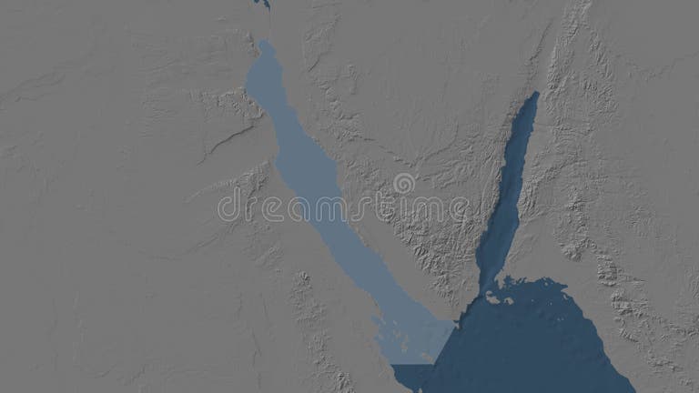 Gulf of Suez Highlighted. Steel Blue Map Stock Illustration ...