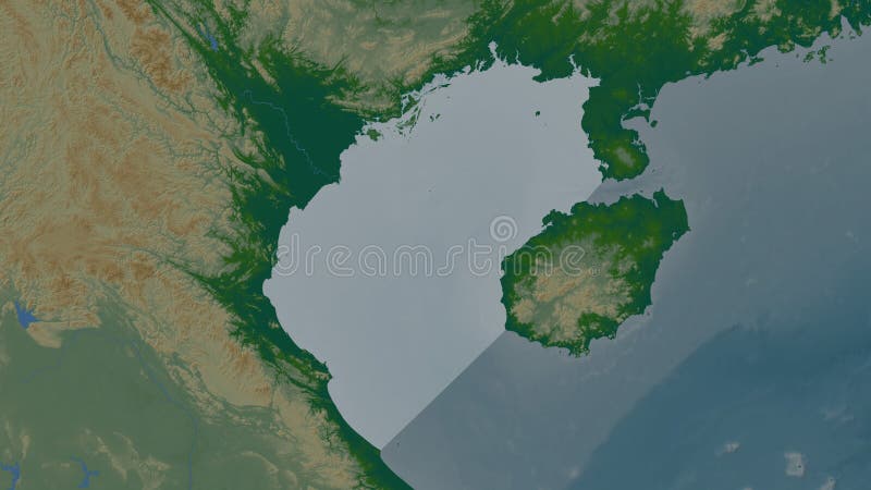 Gulf of Tonkin Highlighted. Physical Map Stock Illustration ...