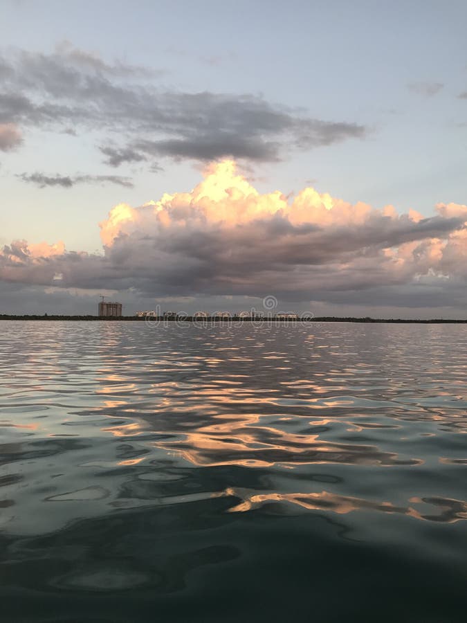 Gulf Waters and a Landscape Stock Photo - Image of dusk, clouds: 99155522