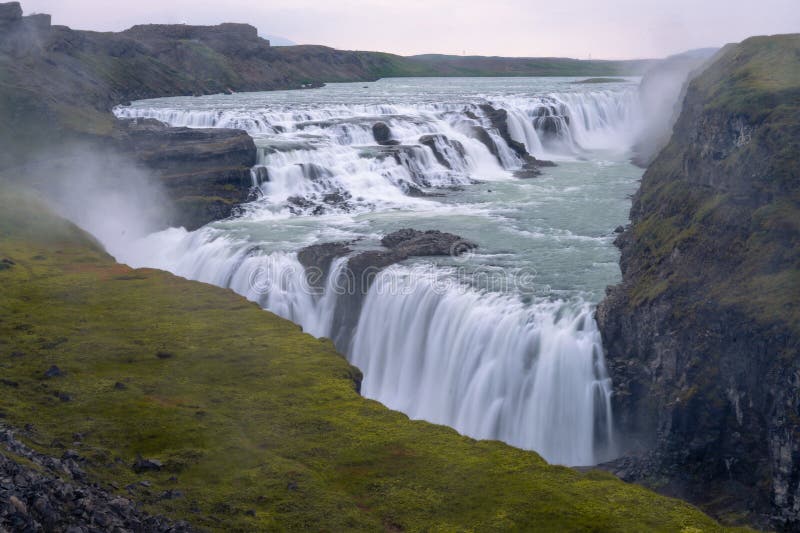Gulfoss Waterfall, Golden Circle Iceland Stock Image - Image of water ...