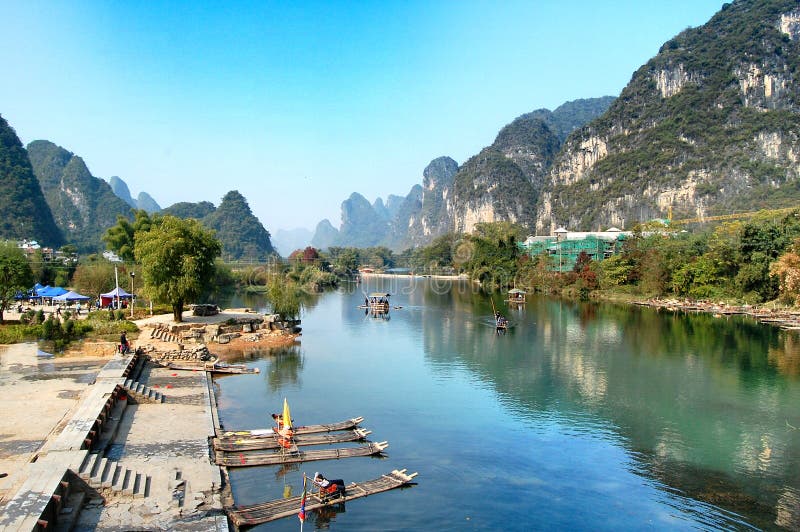 Gulin stock photo. Image of raft, yangsuo, gulin, hill - 7844286