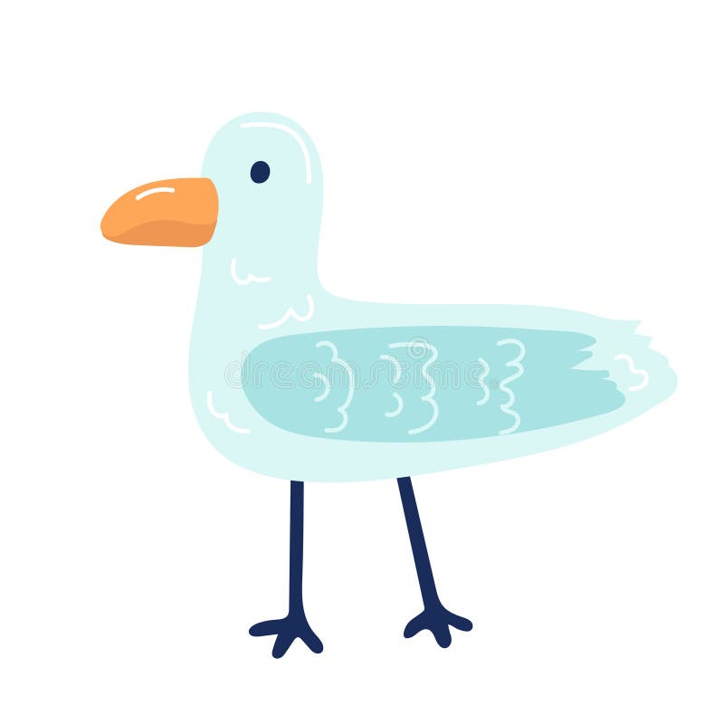 Gull Cartoon Isolated. Seagull Sea Bird Vector Illustration. Stock ...