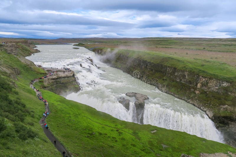 Gull Foss Waterfall in Iceland Stock Image - Image of waterfall, river ...