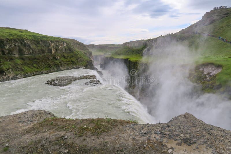 Gull Foss Waterfall in Iceland Stock Photo - Image of mountain, iceland ...
