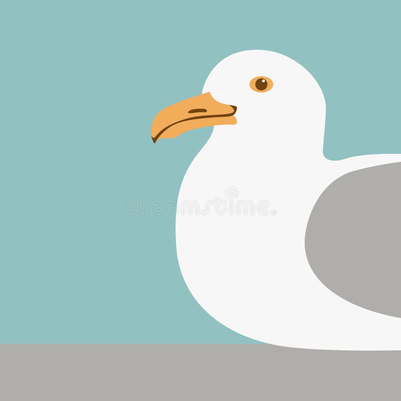 Gull,vector Illustration ,flat Style, Profile Stock Vector ...