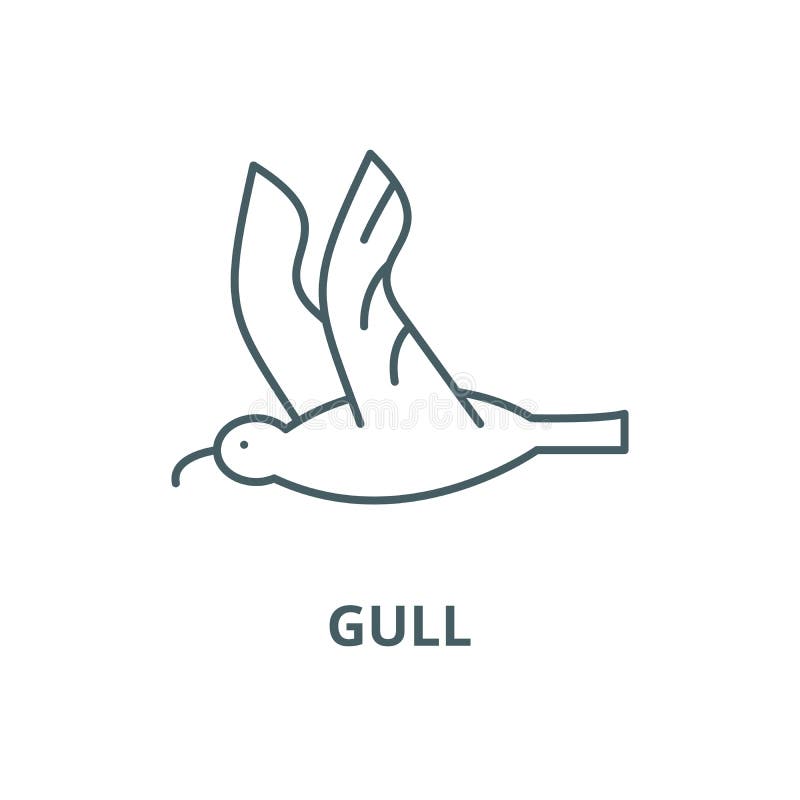 Gull Vector Line Icon, Linear Concept, Outline Sign, Symbol Stock ...