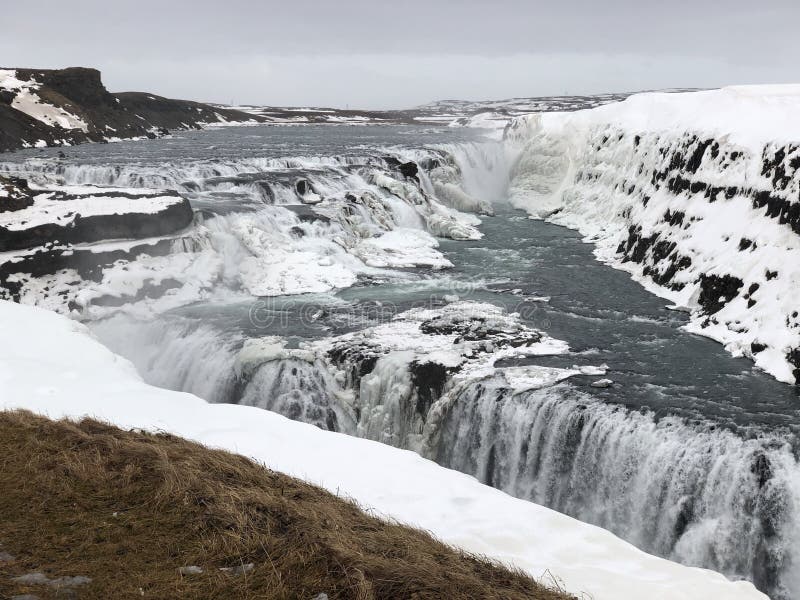 Gullfoss waterfall stock image. Image of flowing, amazing - 144325859
