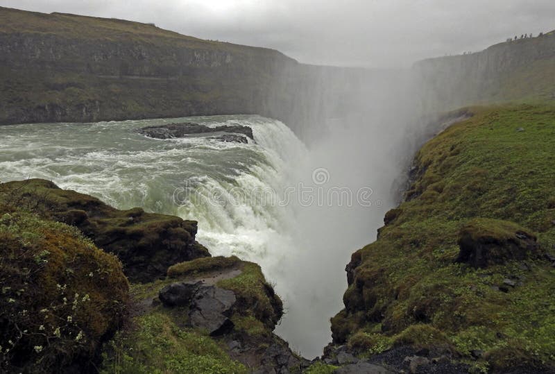 Gullfoss Waterfall, Golden Circle, Iceland Stock Image - Image of flow ...
