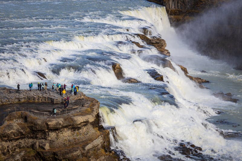 Gullfoss Waterfall in Iceland, Golden Circle Attraction. Stock Image ...