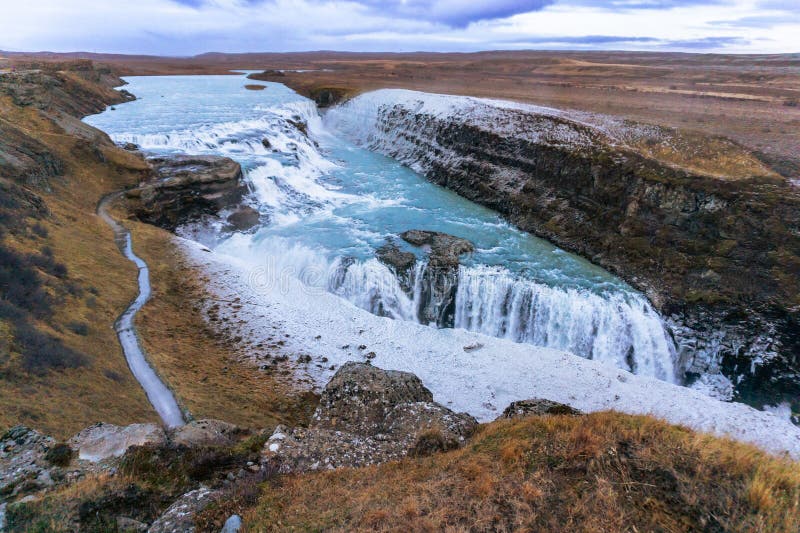 Gullfoss Waterfall in Iceland Golden Circle in Autumn Stock Photo ...