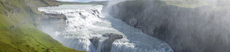 Gullfoss Waterfall in Iceland - Panorama Stock Image - Image of scenic ...