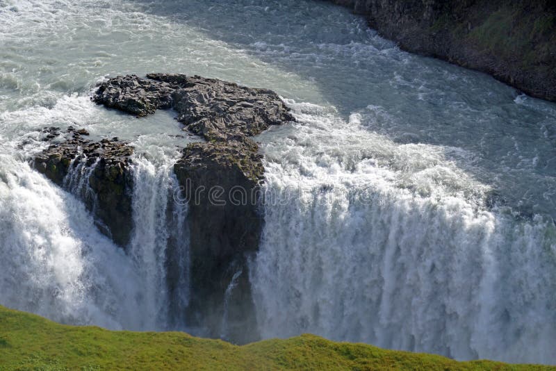 Gullfoss - Cascade Waterfall in Iceland Stock Image - Image of ...