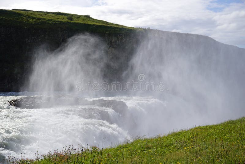 Gullfoss - Cascade Waterfall in Iceland Stock Photo - Image of powerful ...