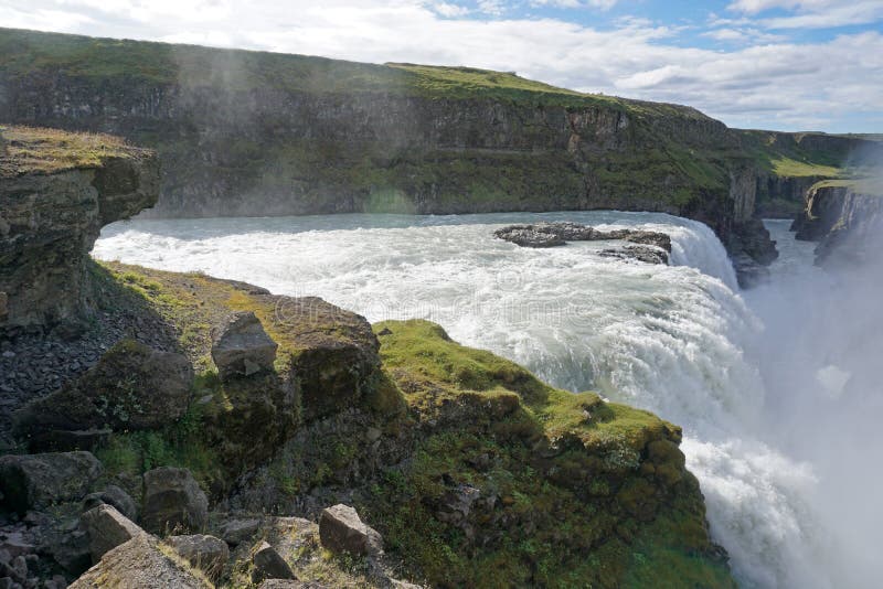 Gullfoss - Cascade Waterfall in Iceland Stock Photo - Image of ...