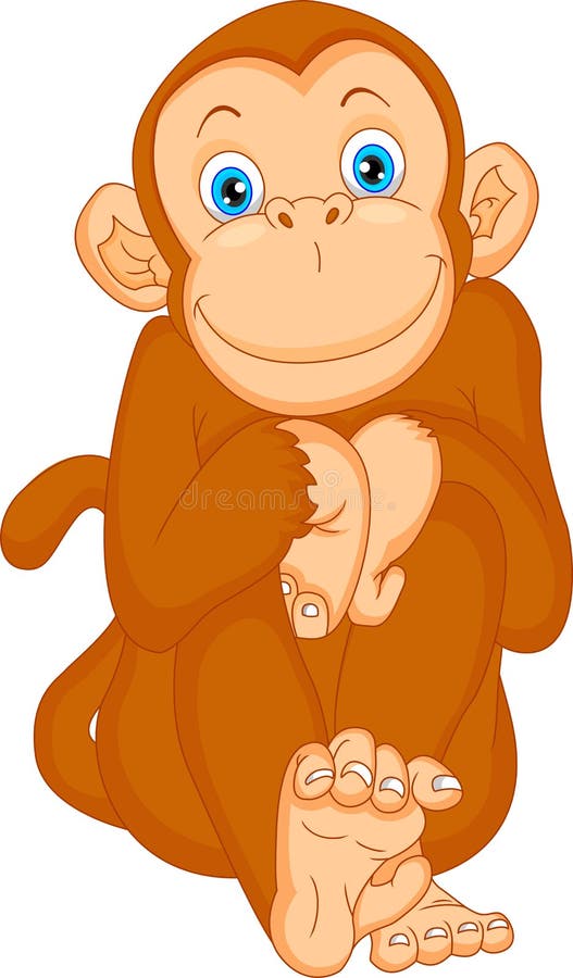 Gullig Apa För Tecknad Film Vektor Illustrationer - Illustration av ...