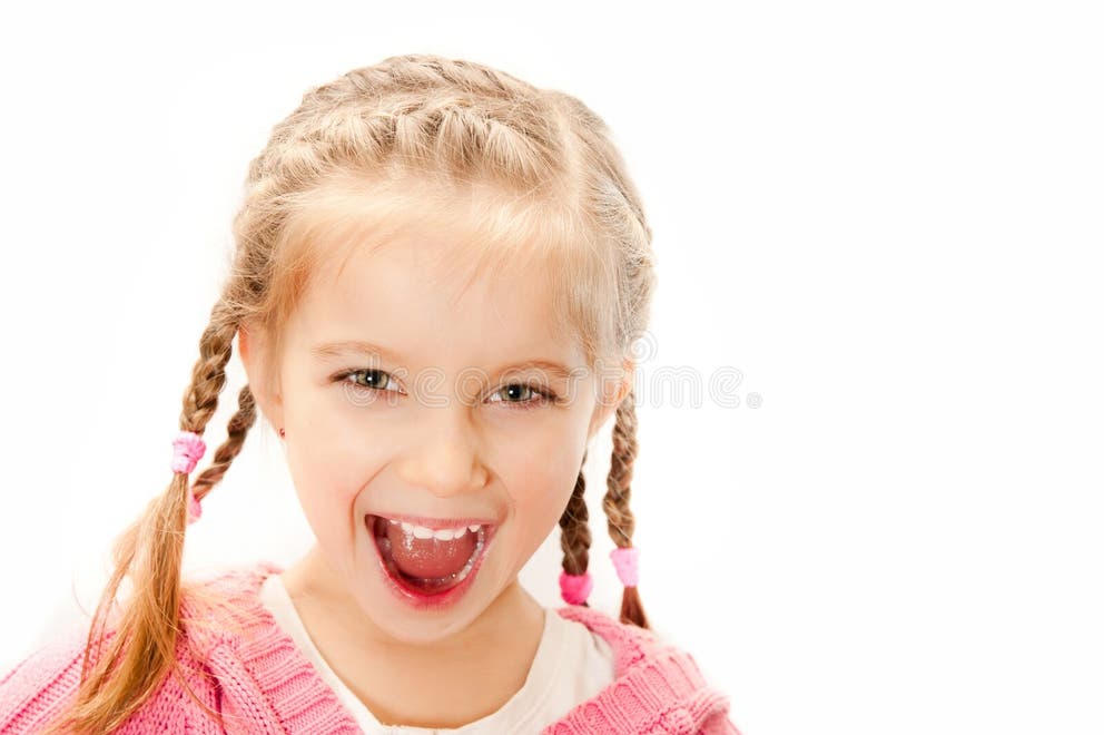 Gullig flicka little fotografering för bildbyråer. Bild av stängning ...