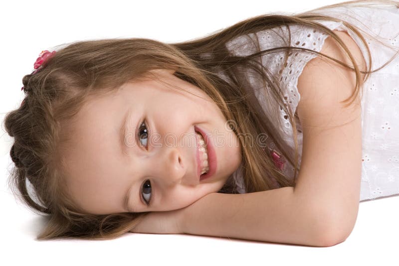 Gullig flicka little fotografering för bildbyråer. Bild av lycka - 4878405