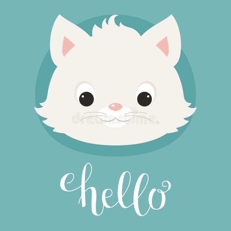 Gulligt Kattunge-/katthuvud Vektor Illustrationer - Illustration av ...