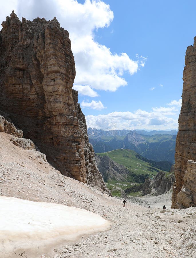 Gully Also Called Scree between Two Rocks with the Steep Path Towards ...