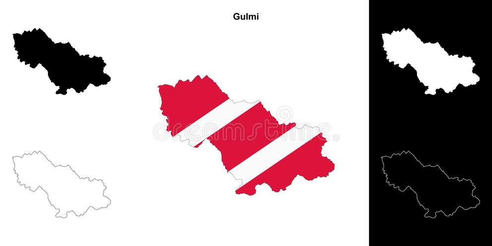 Gulmi outline map stock vector. Illustration of infographics - 371576183