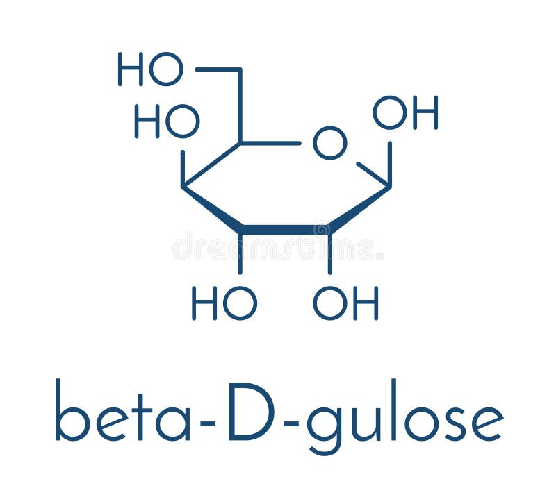 Gulose Molecule Beta-D-gulopyranose Form. Skeletal Formula. Stock ...