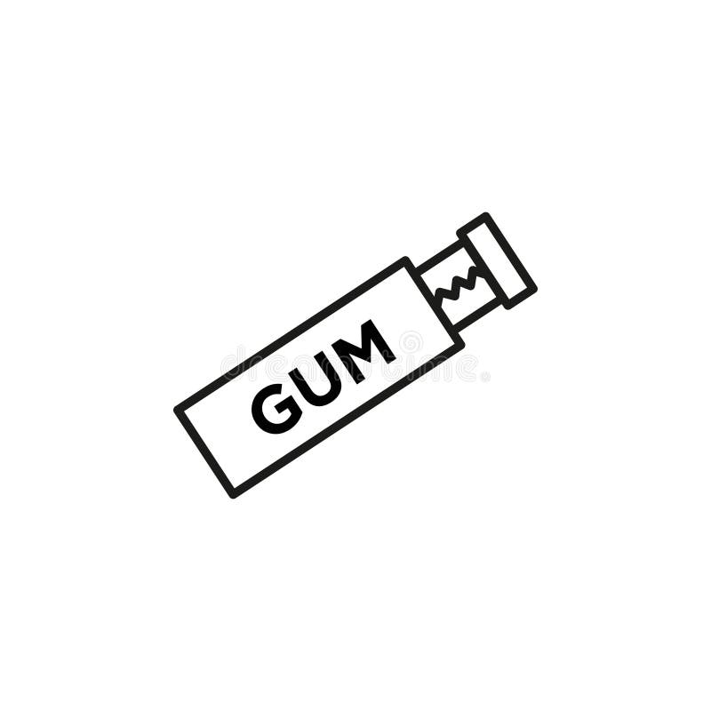 Gum Icon Flat Line Symbol Set Stock Illustration - Illustration of ...