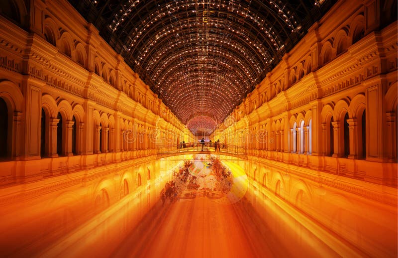 Gum Store Corridor Interior Architecture Backdrop Stock Image - Image ...