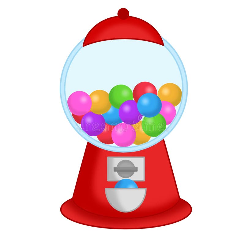 Gumball Machine Candy Chewing Gum Stock Illustration - Illustration of ...