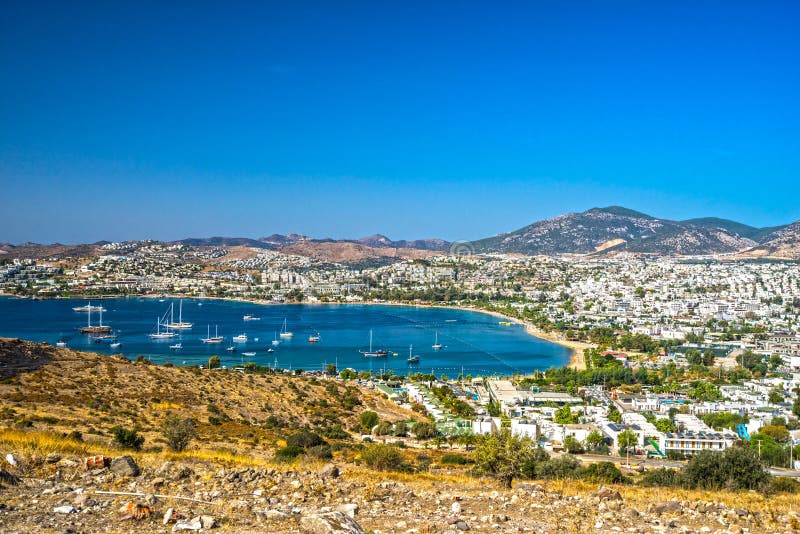 Gumbet Bodrum Aegean Sea Bay E Beach Panorama Fotografia Stock ...