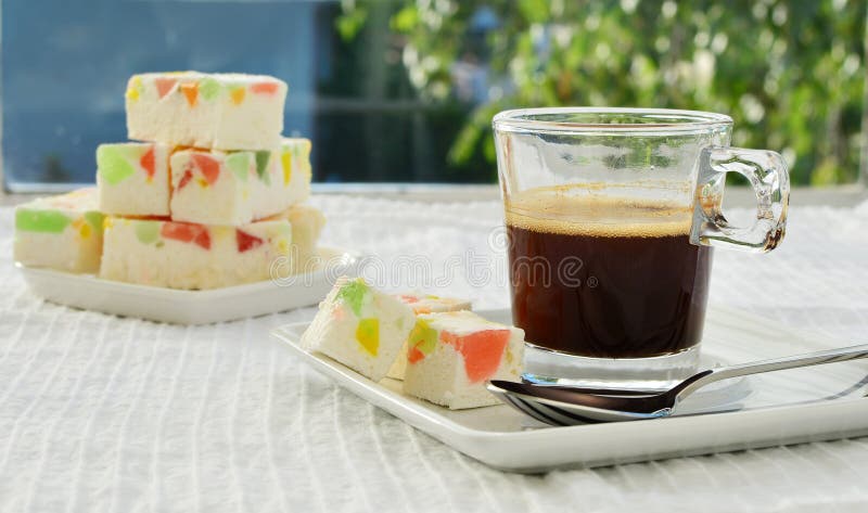 Gumdrop White Chocolate Fudge with Coffee Stock Photo - Image of ...