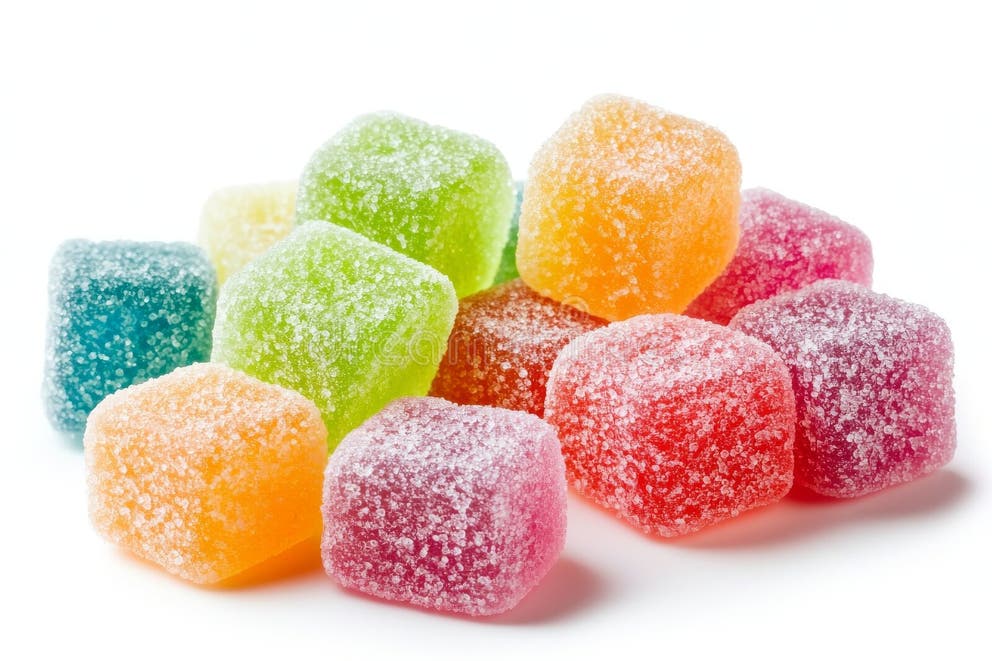 Gumdrops Individually Placed Against a Transparent Backdrop Stock Photo ...