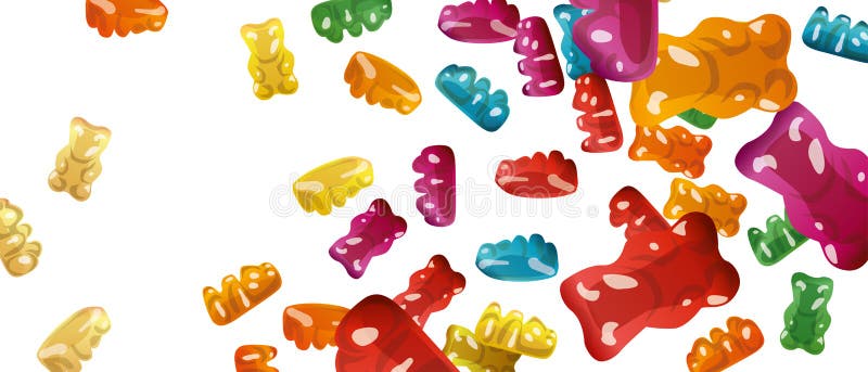 Gummy Bear Candy Isolated on White. Jelly Bear Vector Illustration ...
