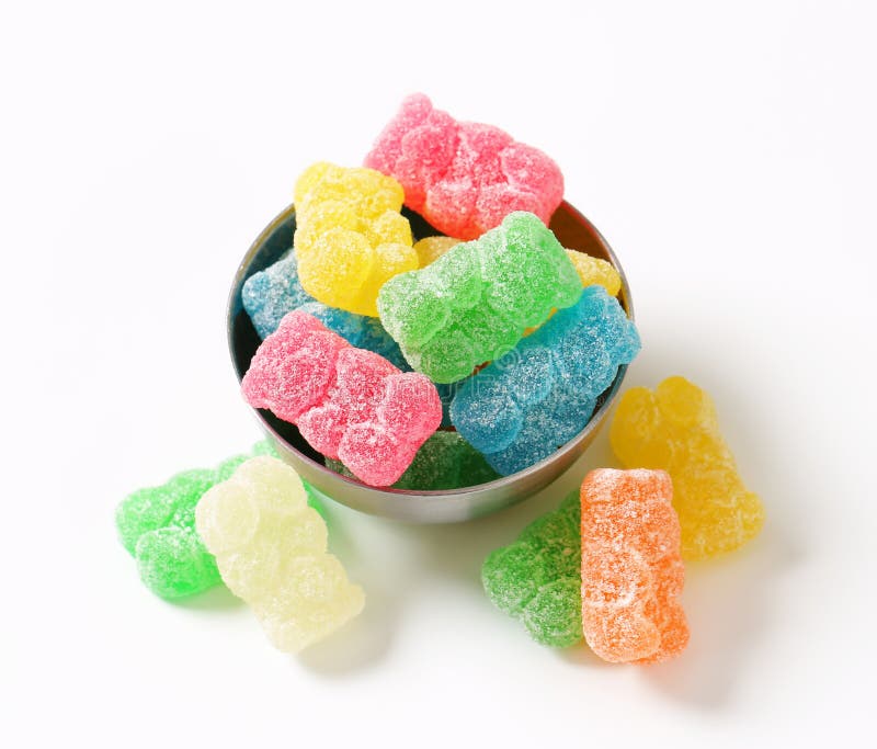 Gummy Bears Lined Up in Row Editorial Photo - Image of clear, food: 3553441