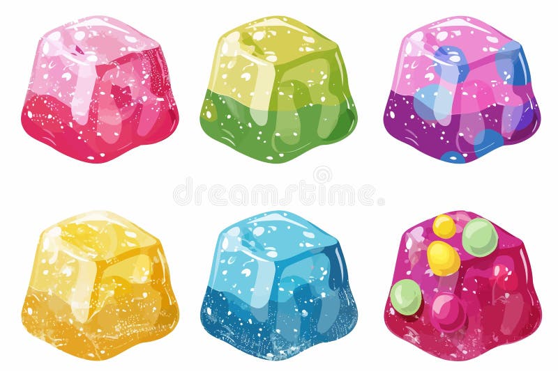 Gummy Candies Coated in Sugar Isolated Illustration Stock Vector ...