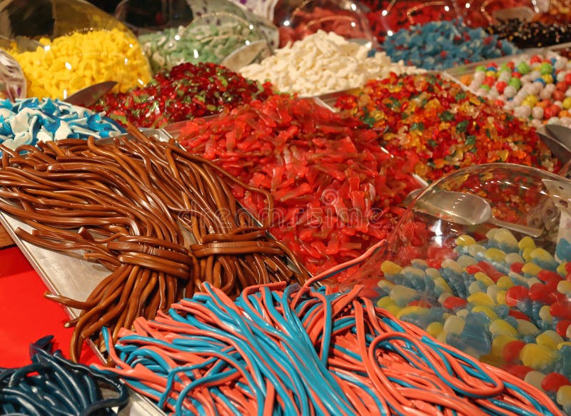 Gummy Candy Market stock photo. Image of sweet, sweets - 138453250