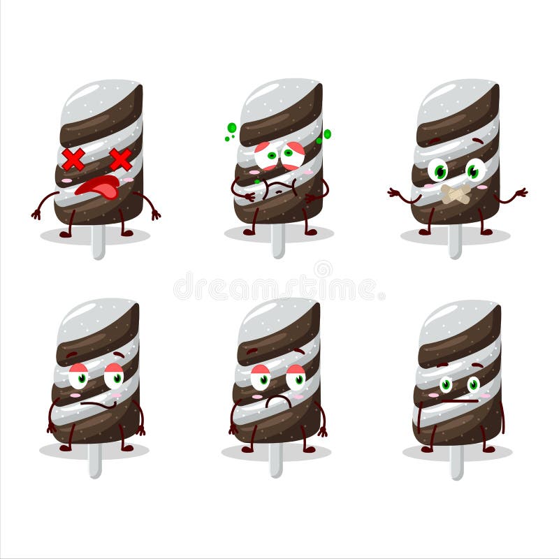 Gummy Candy Chocolate Milk Cartoon Character with Nope Expression Stock ...