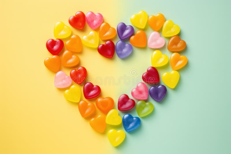 Gummy Candy Heart. Generative AI Stock Image - Image of food, fruity ...