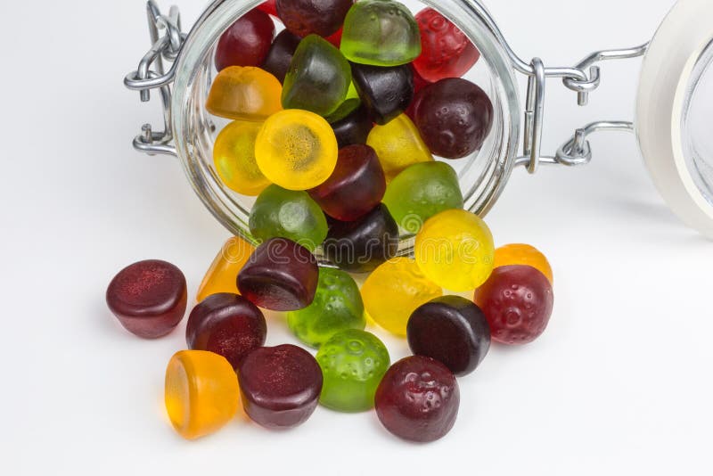 Gummy candy in a jar stock photo. Image of green, sugar - 121341300